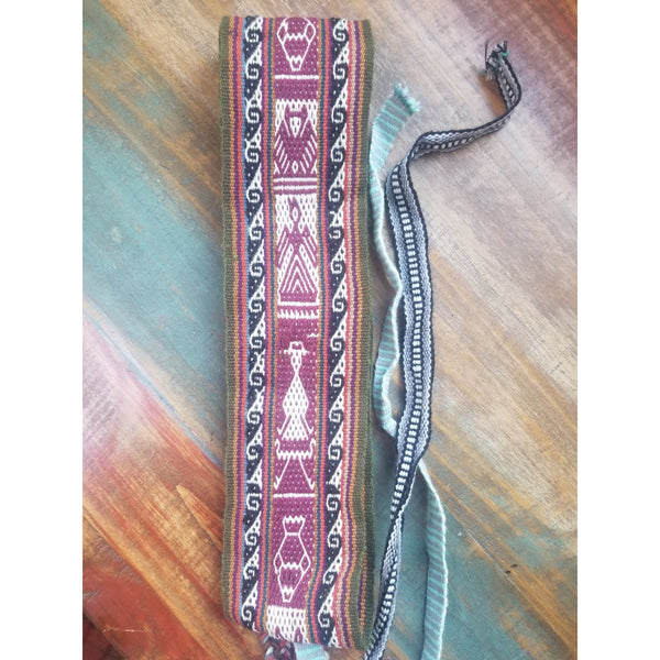 Handwoven Q'ero Chumpi Belt – Sage Moon